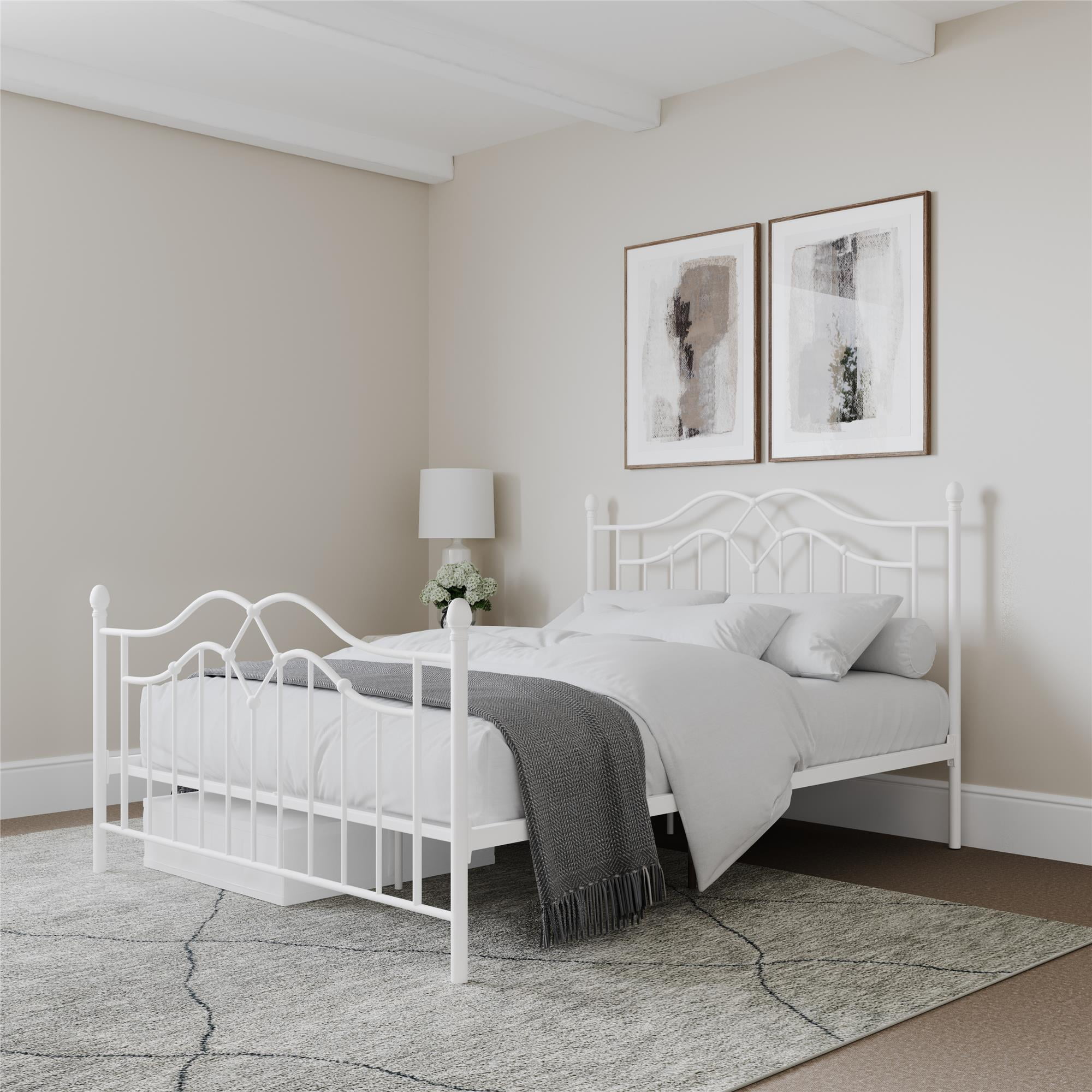 DHP Tokyo Metal Bed, Queen, White - Walmart.com