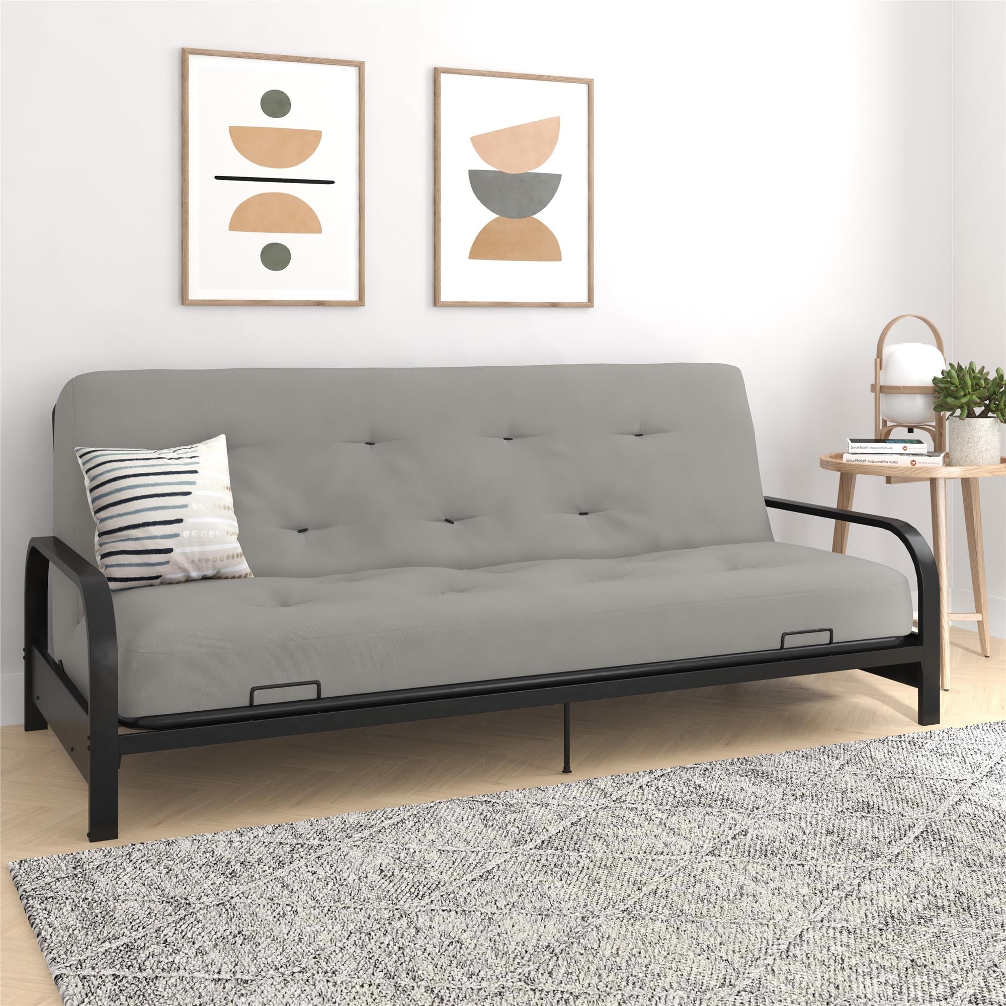 DHP Trule 8-Inch Spring Coil Futon Mattress, Microfiber, Full, Taupe ...