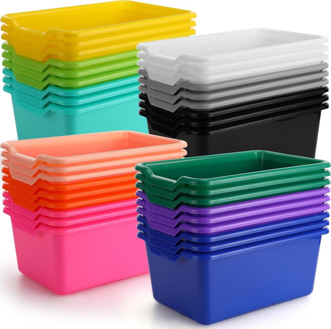 DHTZ 36 Pcs Plastic Cubby Bins Book Bins for Classroom Bulk Classroom Organizer Toy Storage ...