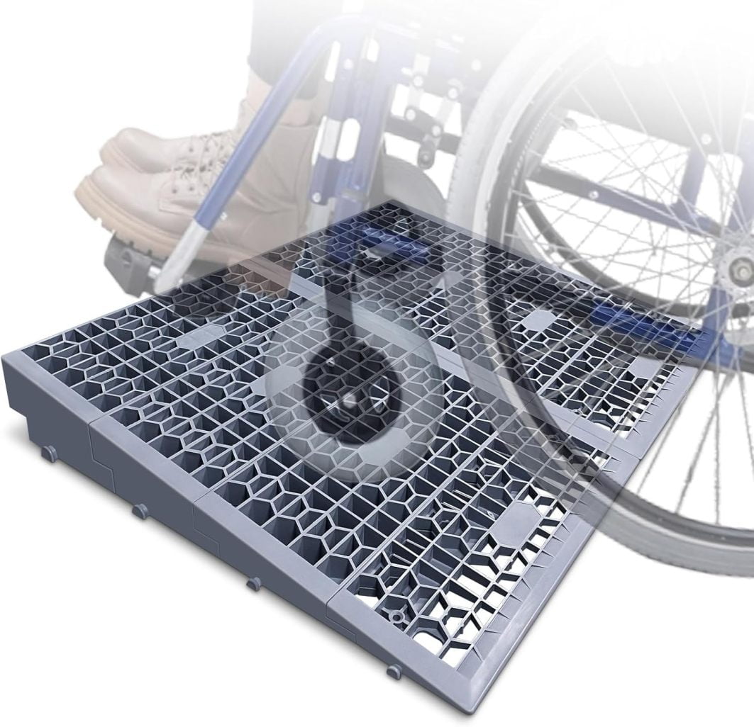 DHTZ 4 Inch Rise Detachable Ramps for Wheelchairs for Home Steps Entry ...