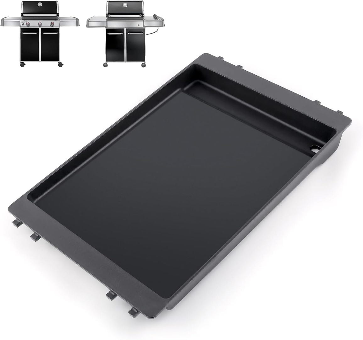 DHTZ 7566 Cast Iron Griddle for Weber Genesis 300 Series - Heavy-Duty ...