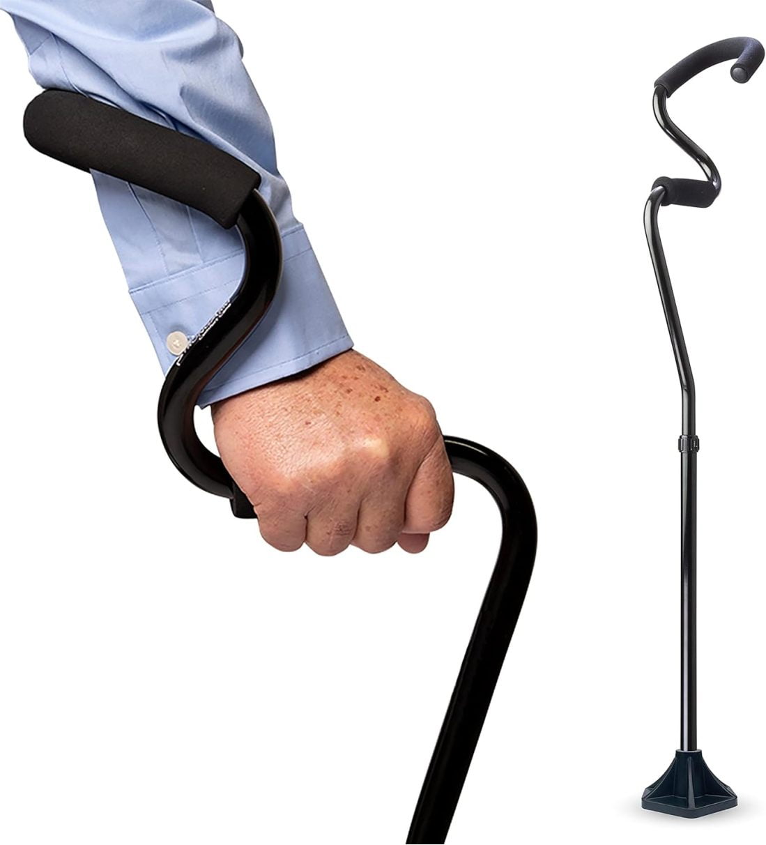 DHTZ Comfort Cane + Self Standing Lightweight Adjustable Walking Cane ...