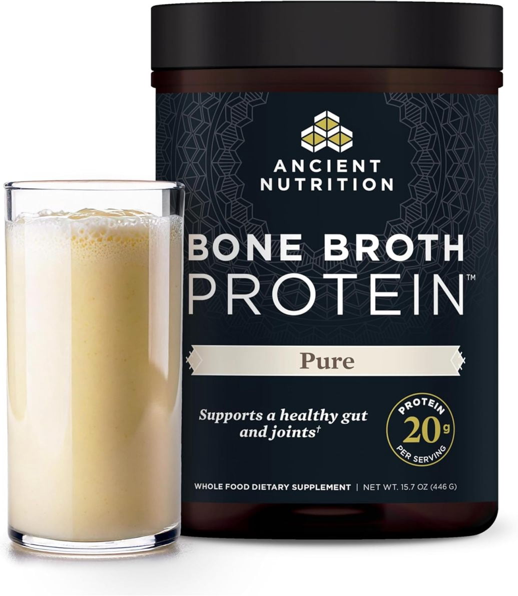DHTZ Grass Fed & Cage Free Bone Broth Protein Powder, 20g Protein Per ...