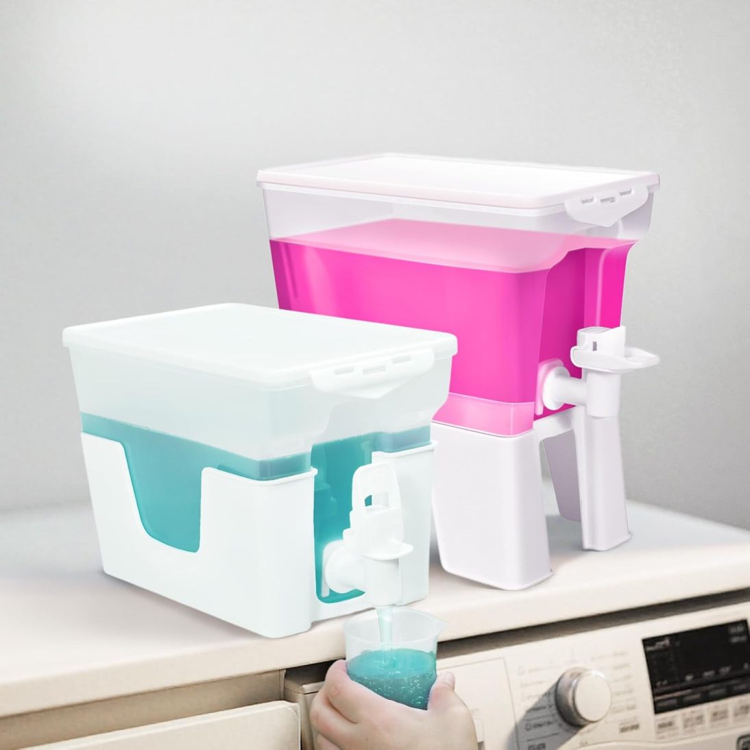 DHTZ Liquid Laundry Detergent Dispenser, 2Pcs Fabric Softener Dispenser ...