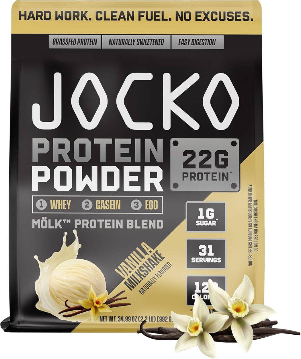 DHTZ Mölk Whey Protein Powder 22g Protein - Low Sugar Monk Fruit Blend ...