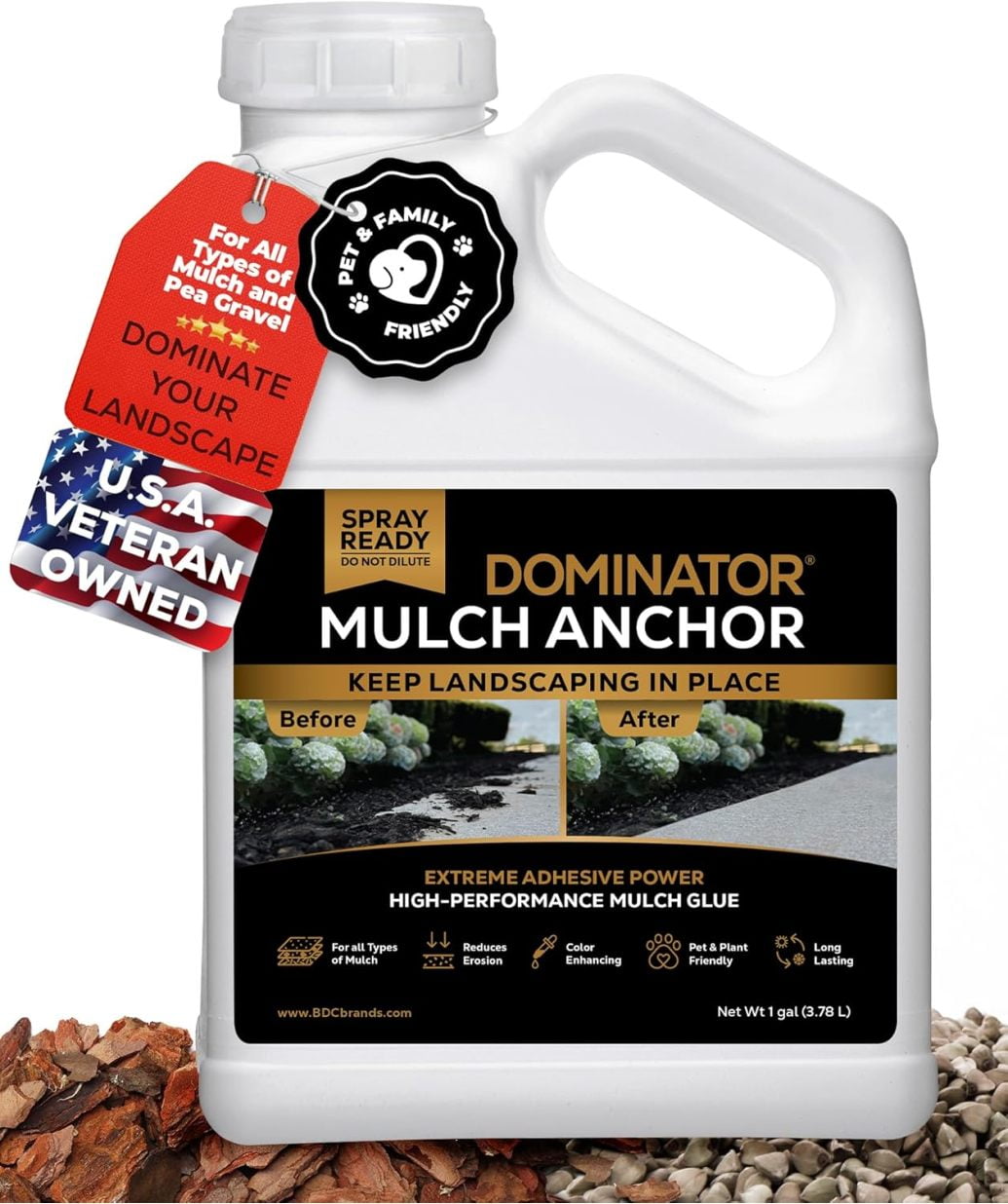 DHTZ Mulch Anchor 1 Gallon - Mulch Glue & Gravel Binder, Rock Glue for ...