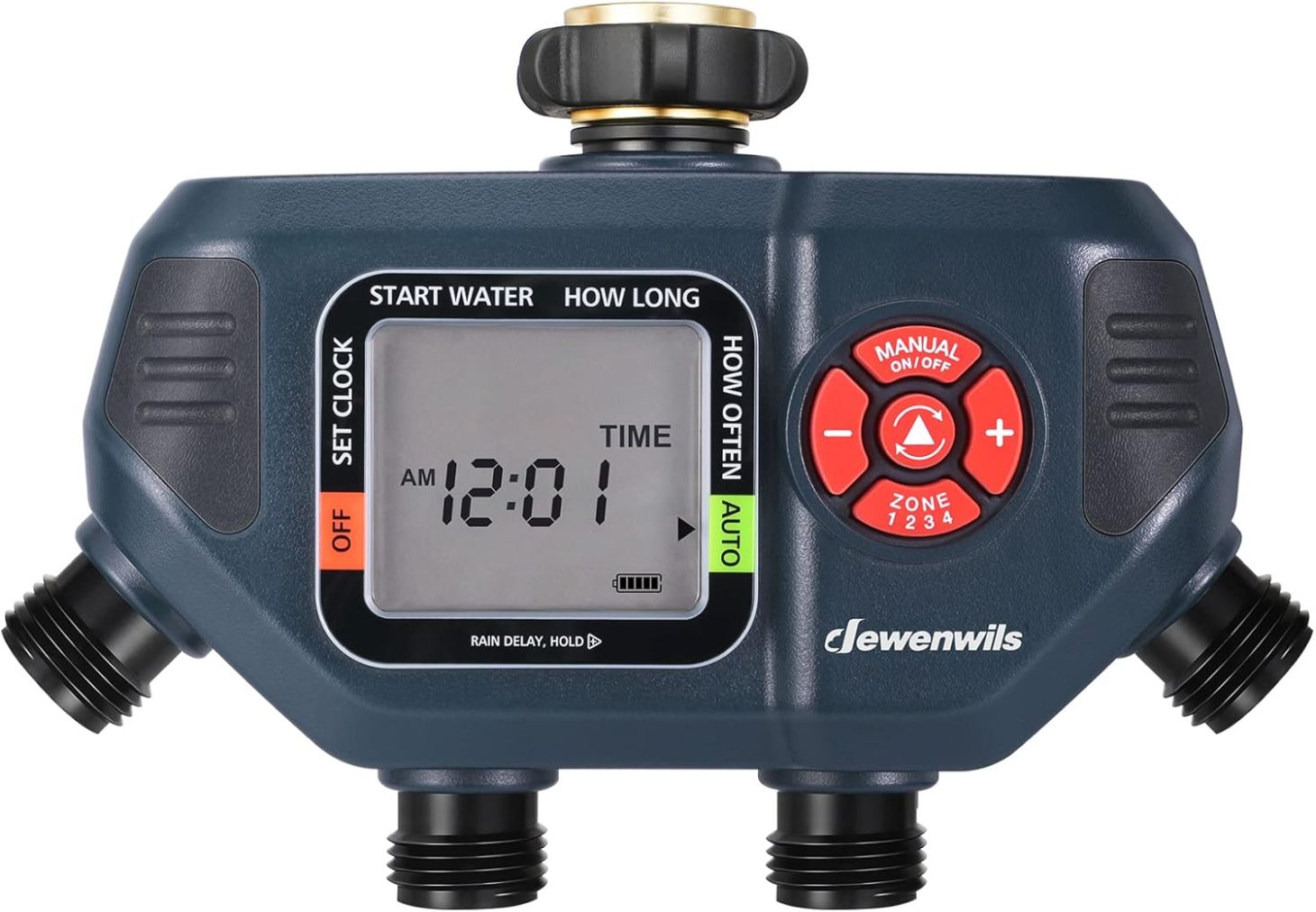 DHTZ Sprinkler Timer 4 Zone, Water Timer for Garden Hose with Rain ...