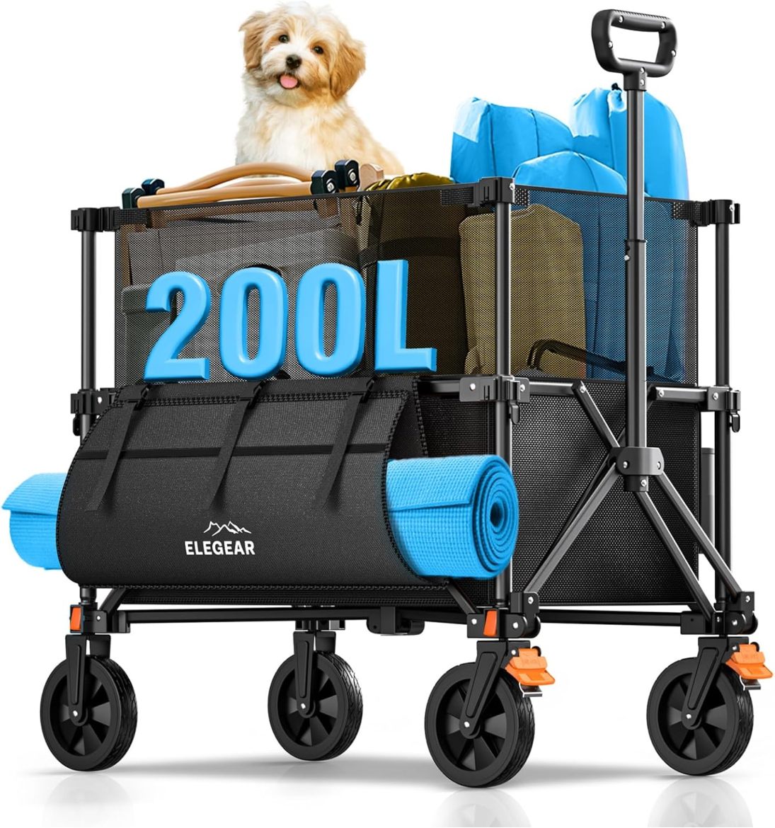 DHTZ Wagon Cart Foldable Collapsible 440LBS - Adjustable Capacity from ...