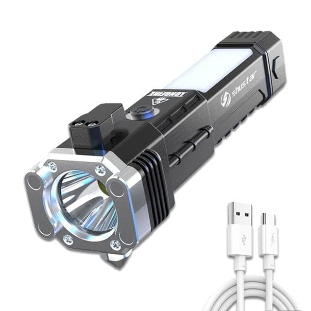 DHVAJA Portable Rechargeable Torch LED Flashlight Long Distance Beam ...