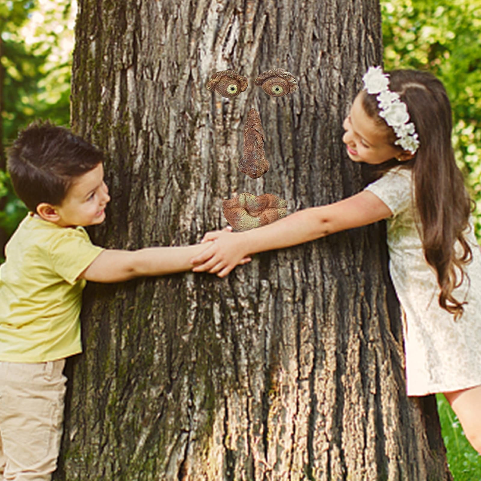 DHinkyoung 3D Old Man Tree Faces Decor Bark Ghost Face Whimsical Tree ...