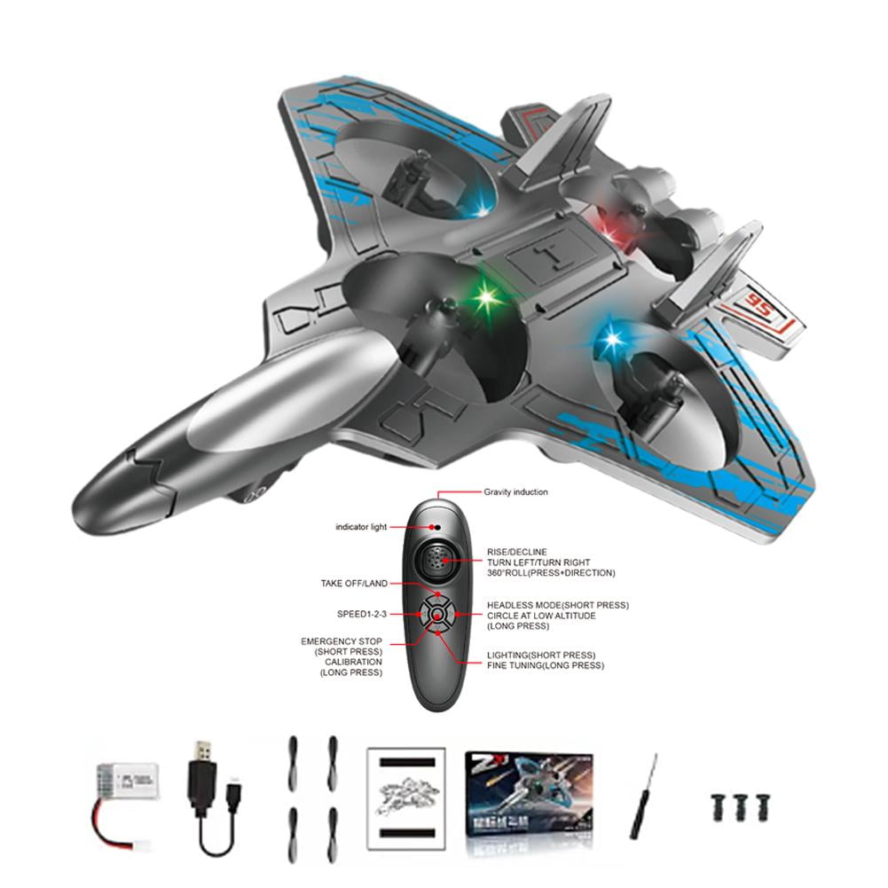 DHliIQQ 2.4 Ghz Jet Fighter Toy EPP Foam Gravity with LED For Kids☃ ...