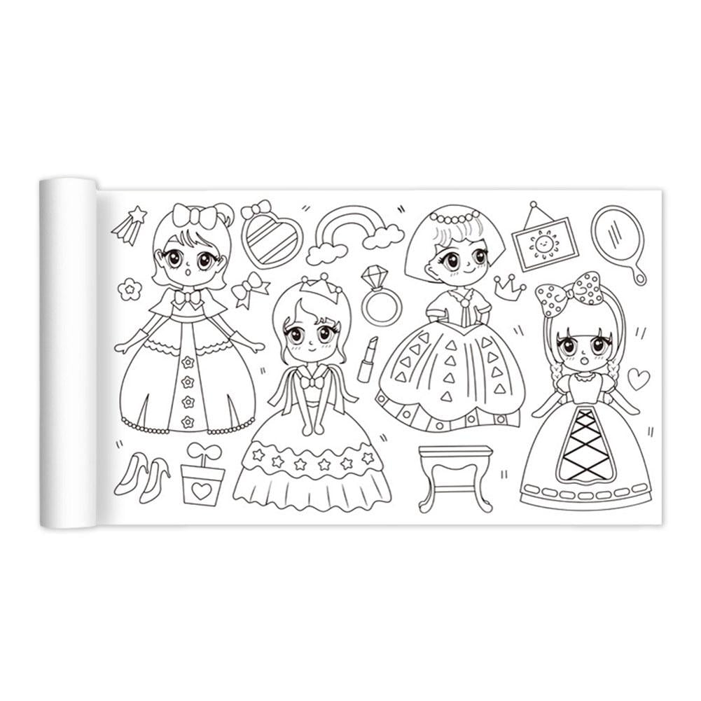 DHliIQQ Children's Drawing Roll Creative Hand-painted Painting Paper ...
