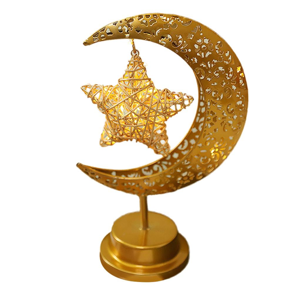 DHliIQQ Hanging Moon Lamp, Eid Mubarak Crescent Moon Light, Enchanted ...