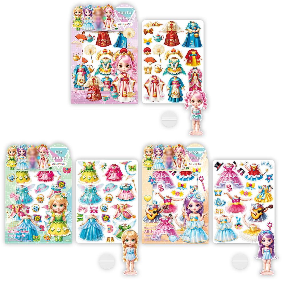 DHliIQQ Magnetic Dress Up Doll Magnetic Princess Pretend Play Paper ...