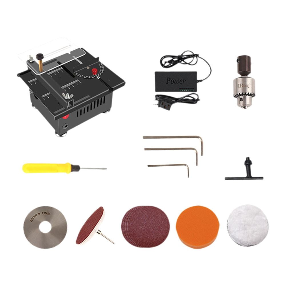 DHliIQQ Mini Table Saw Desktop Saw Cutter w/Saw Blades Adjustable Speed ...