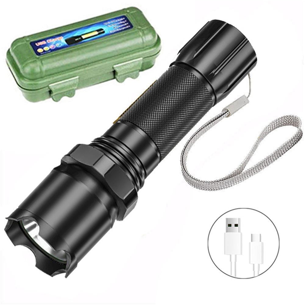 DHliIQQ Rechargeable Tactical Flashlight High Lumen Super Bright Mini ...