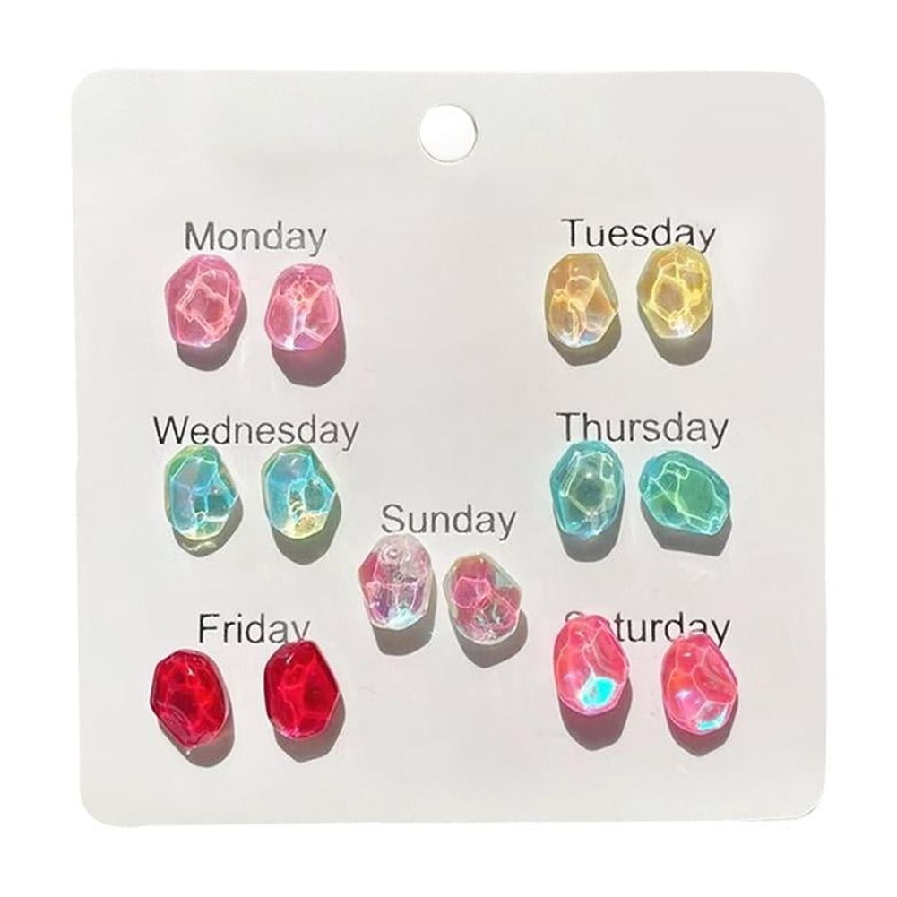 DHliIQQ Summer Colorful Small Stone Earrings For Women, Sweet Style ...