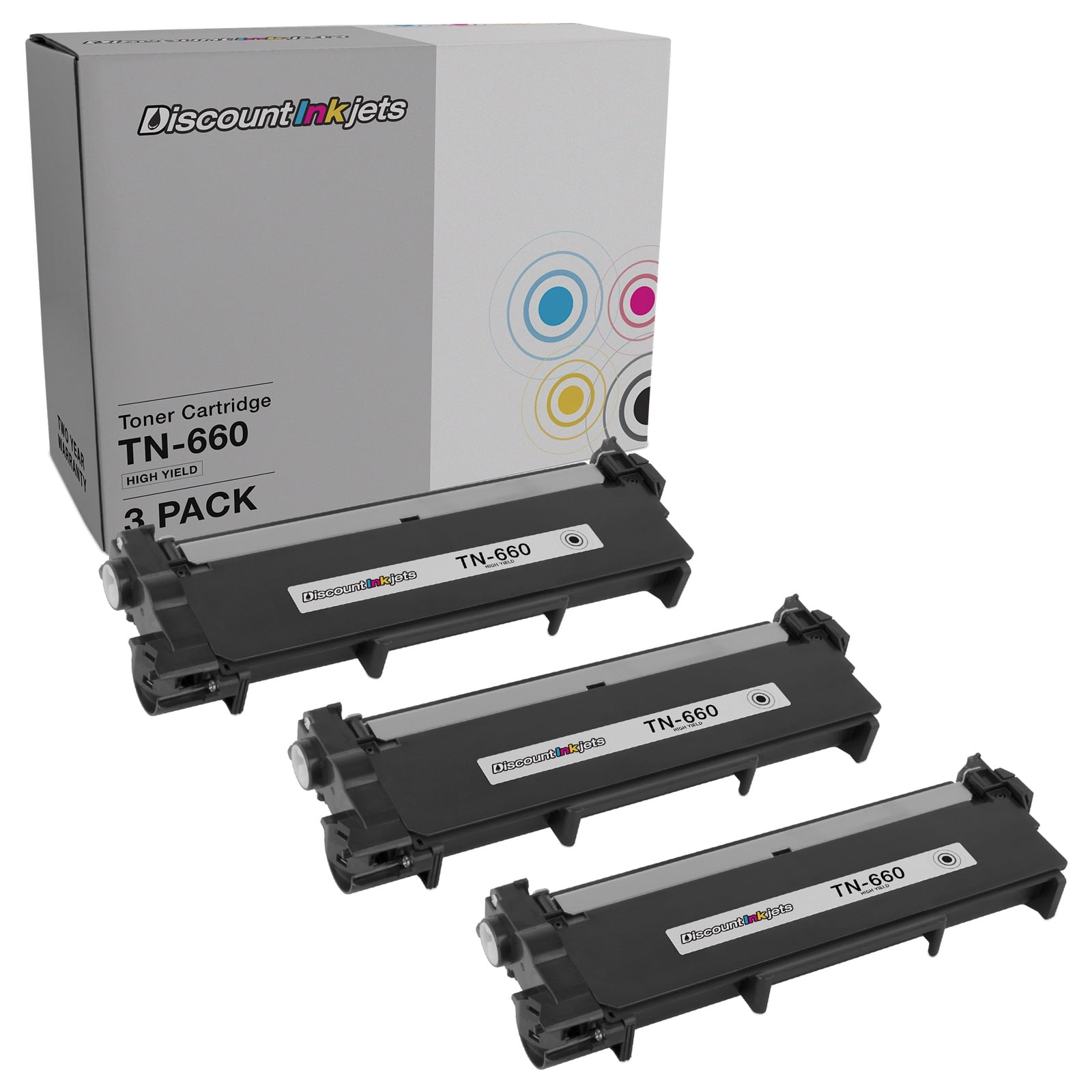DI 3 Toner Cartridge Replacements for Brother TN660 TN-660 Black MFC ...