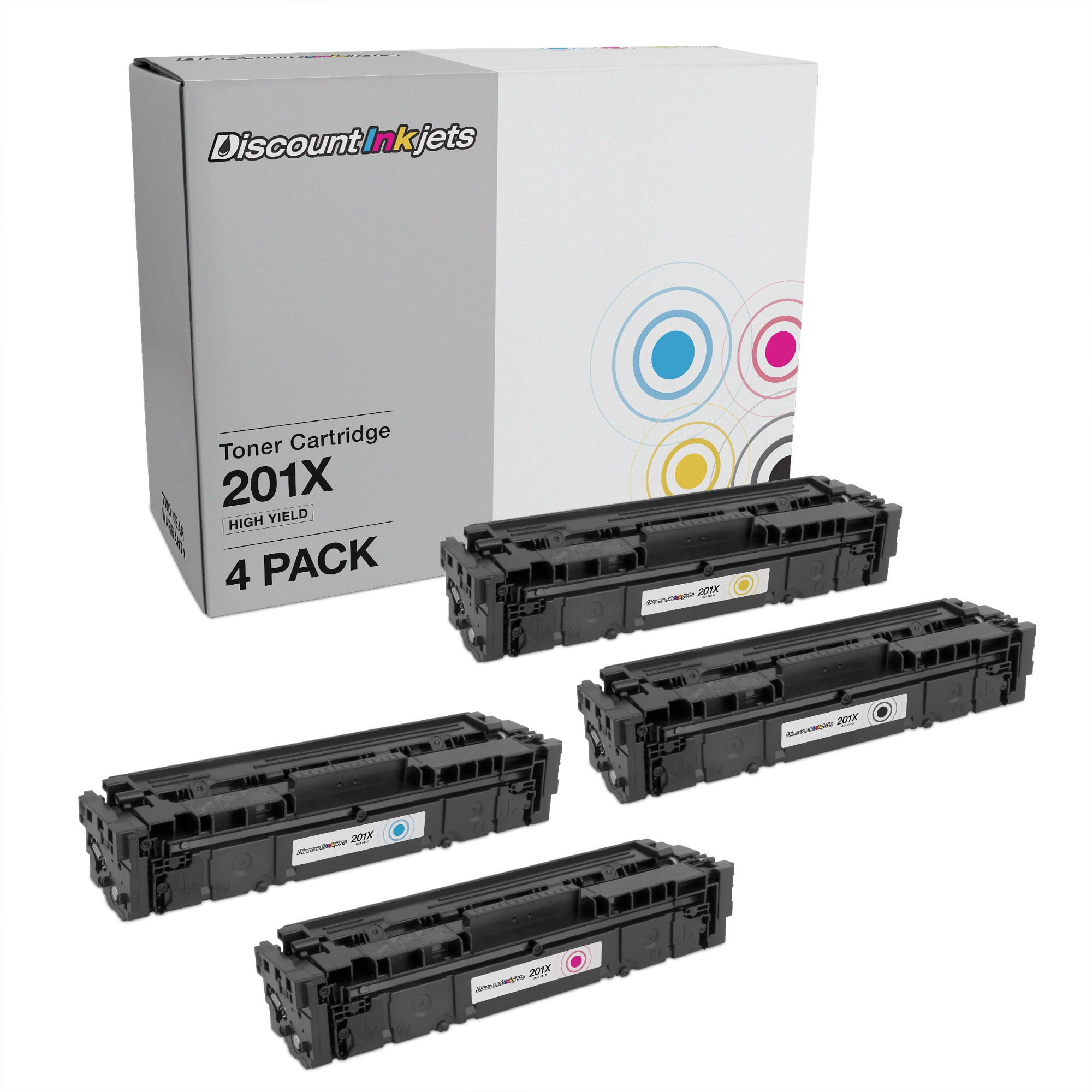 DI Cartridges for HP 201 201X Set of 4 HY Toners: Black Cyan Yellow ...
