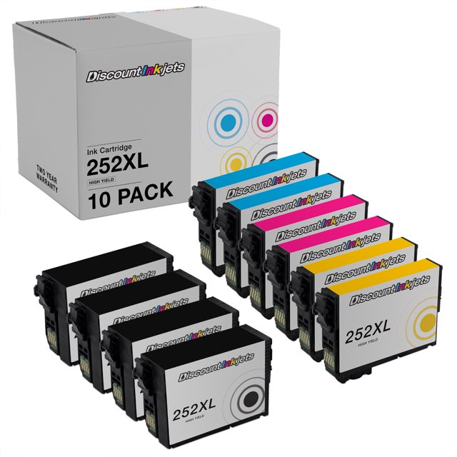 DI Compatible Ink Cartridge Replacements for Epson 252XL 10pk HY ...