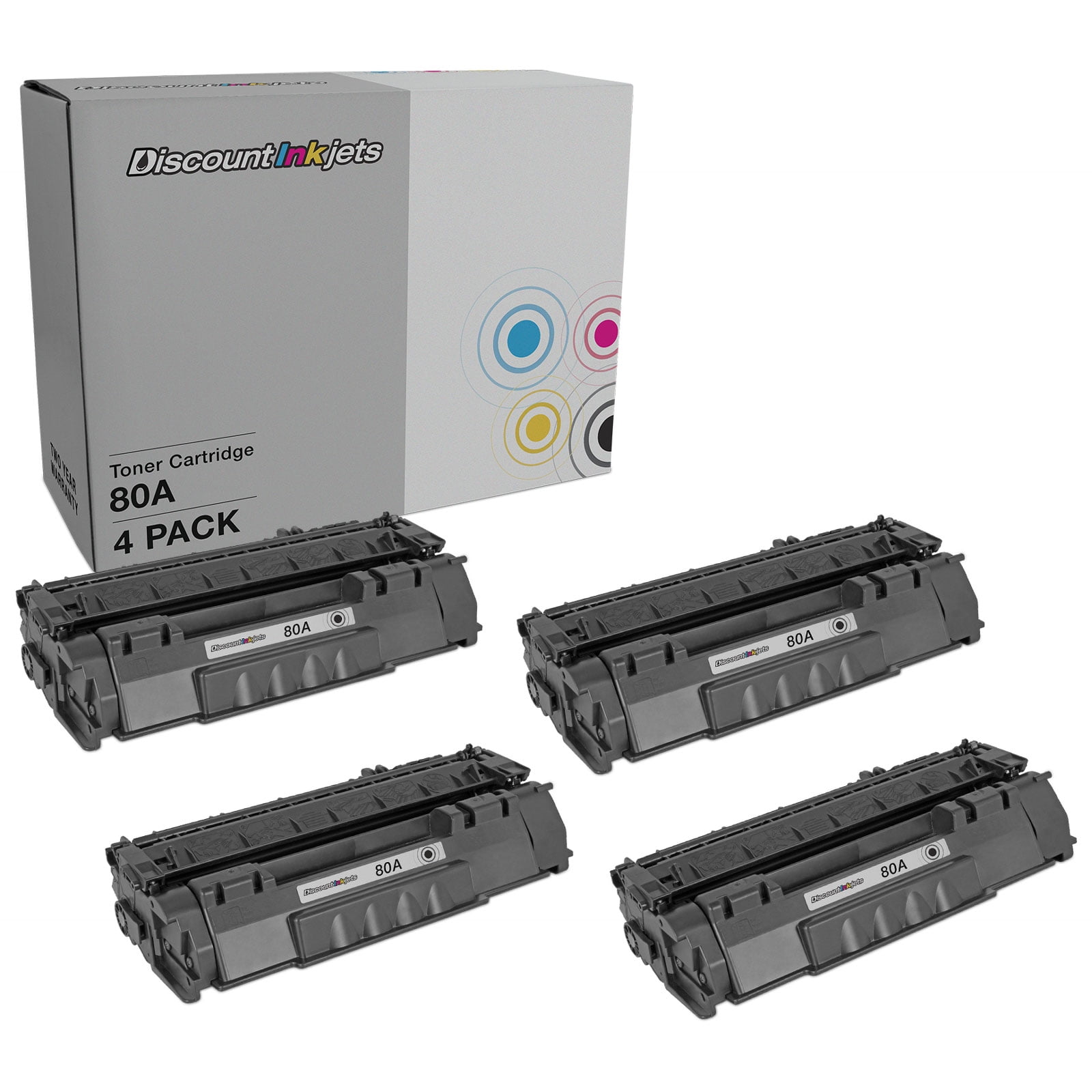 DI Compatible Toner Cartridge Replacements for HP80A CF280A (Black, 4 ...