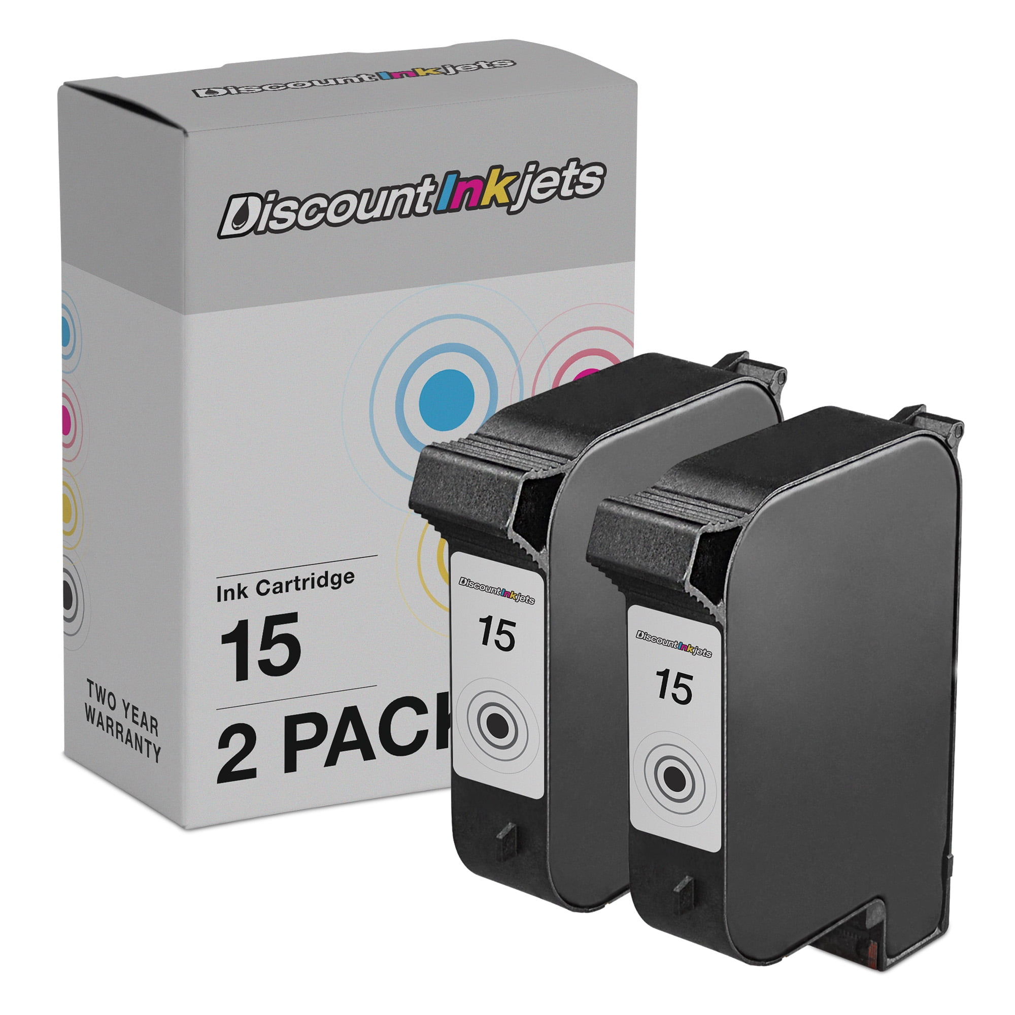 DI Ink Cartridge Replacement for HP 15 C6615DN (Black, 2-Pack ...