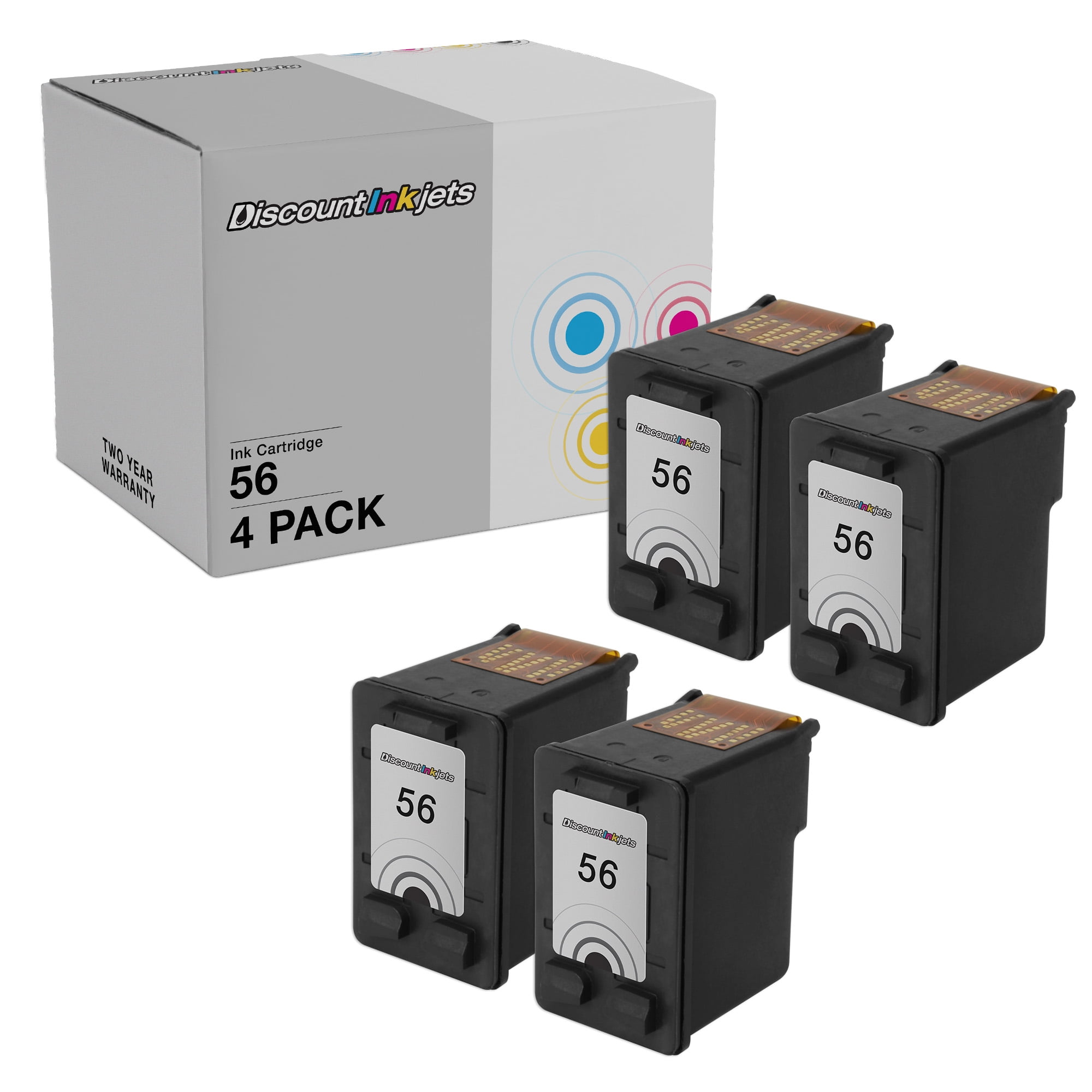 DI Ink Cartridge Replacement for HP 56 C6656AN (Black, 4-Pack ...