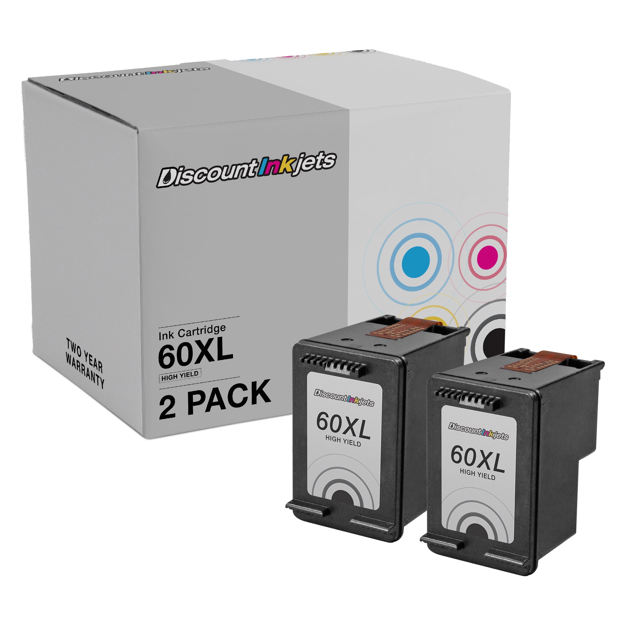 DI Ink Cartridge Replacement for HP 60XL CC641WN High Yield (Black, 2 ...