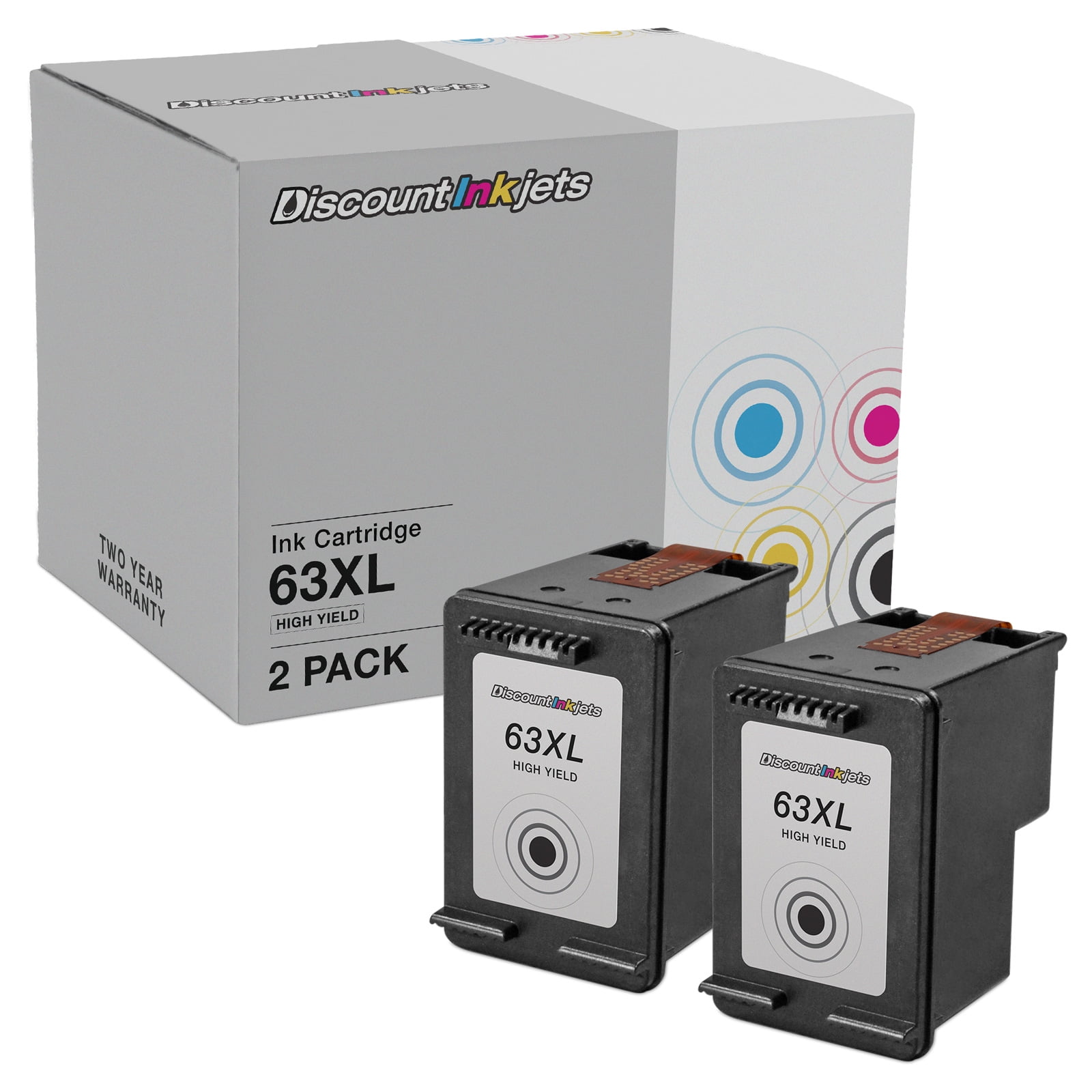 DI Ink Cartridge Replacement for HP 63XL F6U64AN High Yield (Black, 2 ...
