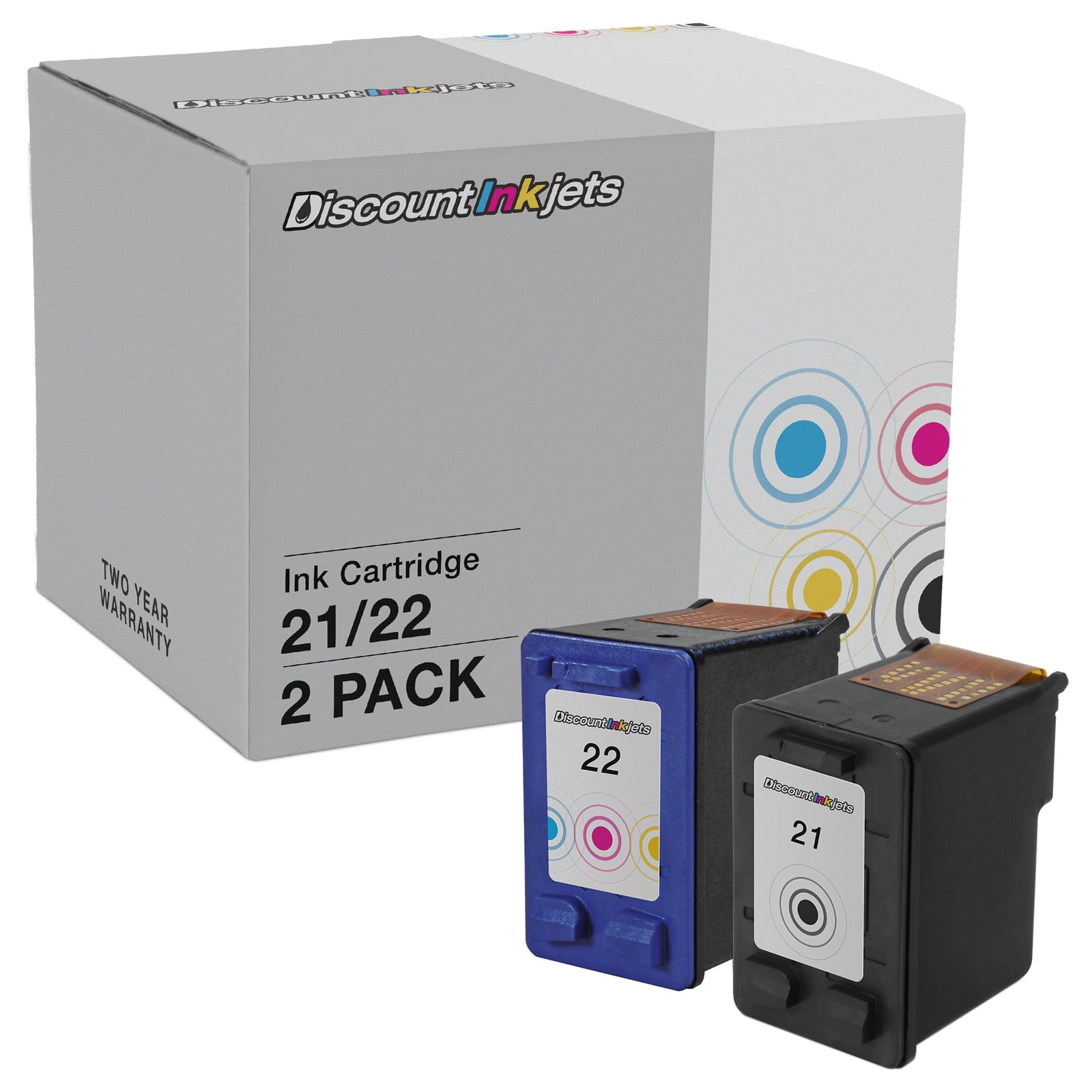 DI Ink Cartridge Replacements for HP 21 & HP 22 (1 Black, 1 Color, 2 ...
