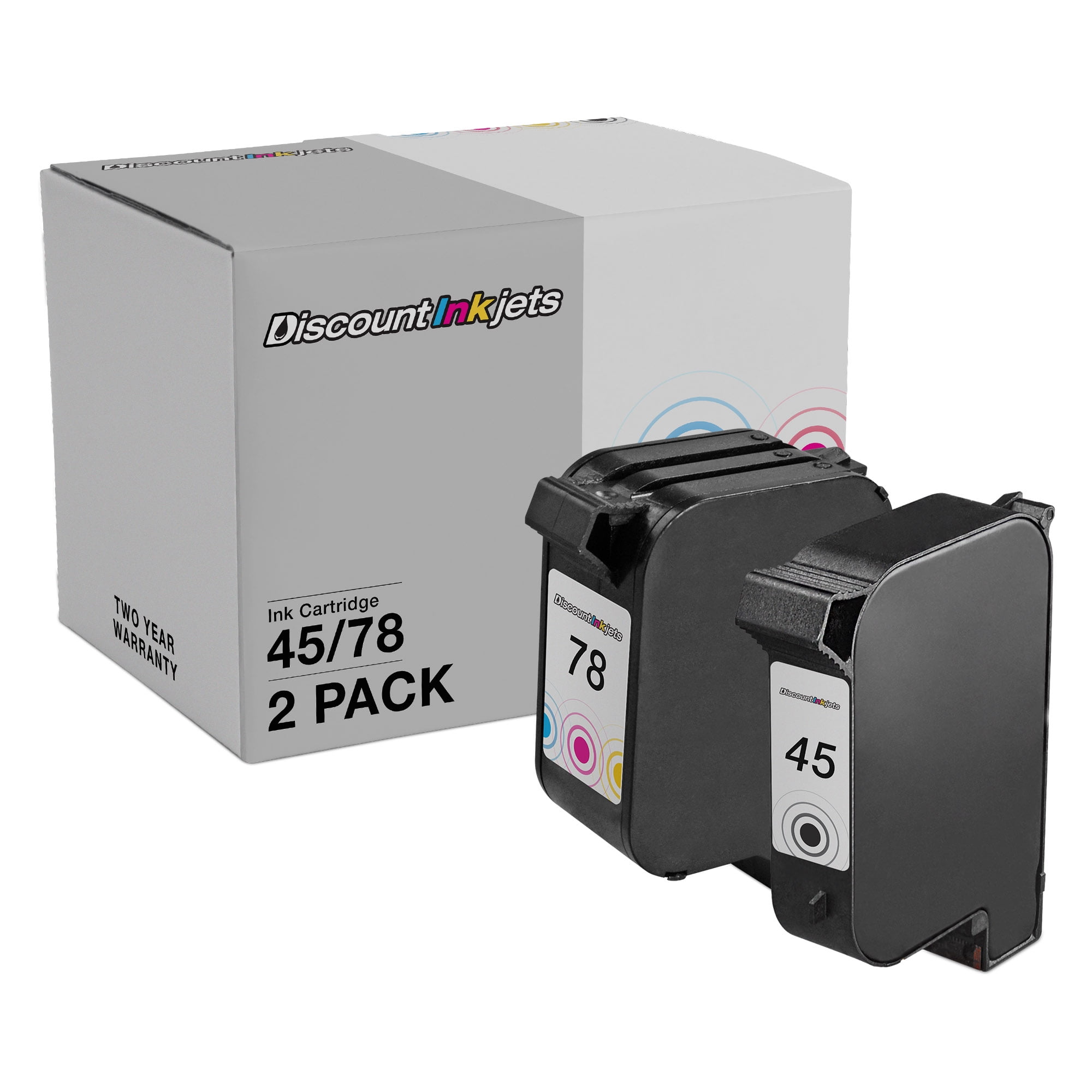 DI Ink Cartridge Replacements for HP 45 & 78 (1 Black, 1 Color, 2-Pack ...