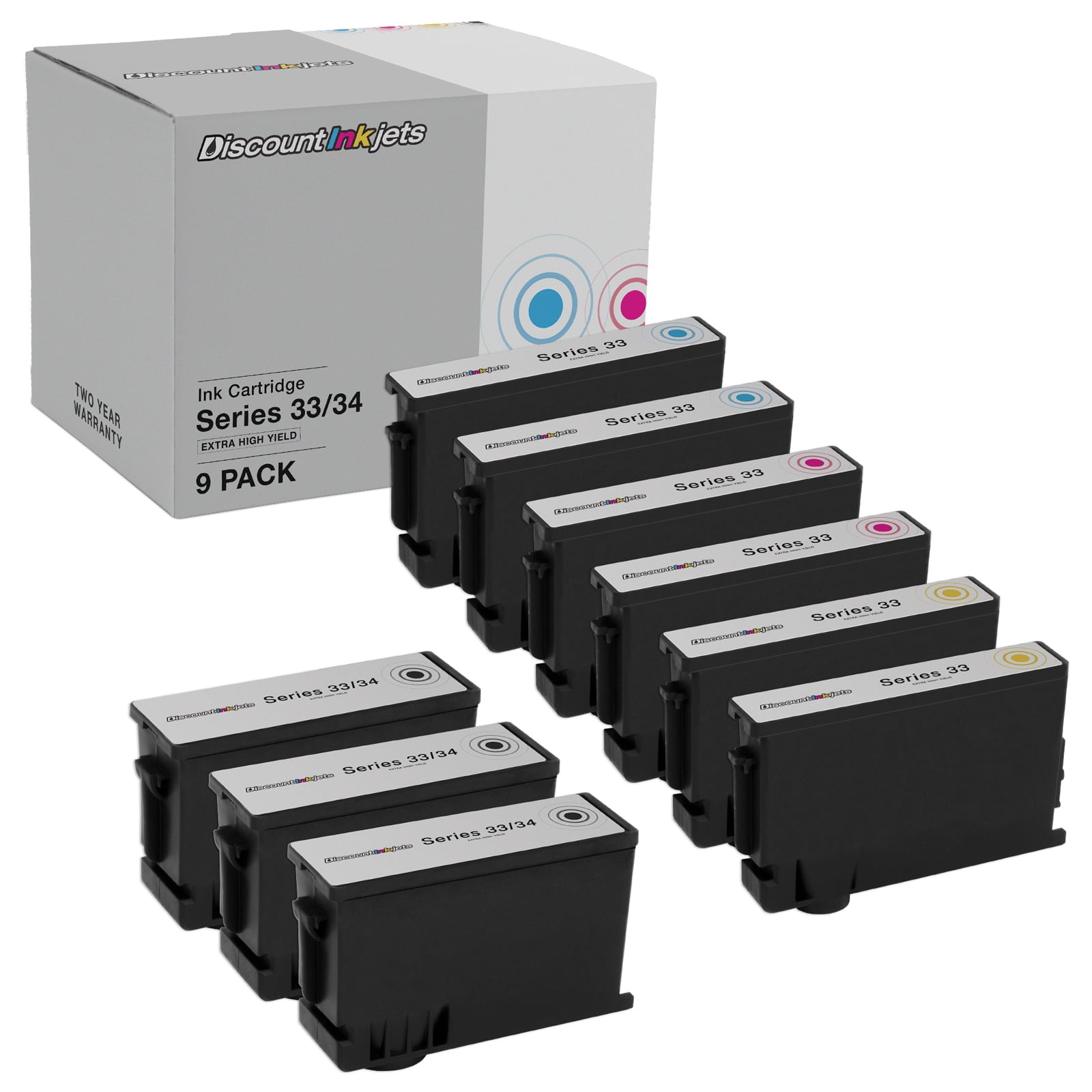 DI Ink Cartridge Replacements for Dell Series 33 & 34 EHY (3B, 2C, 2M ...