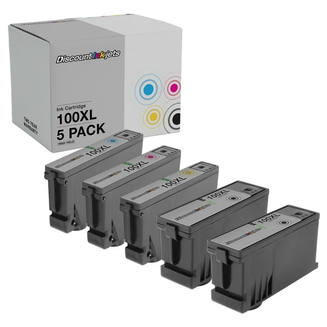 DI Ink Cartridges Replacements for Lexmark 100XL 5pk HY (2 B, C, M, Y ...