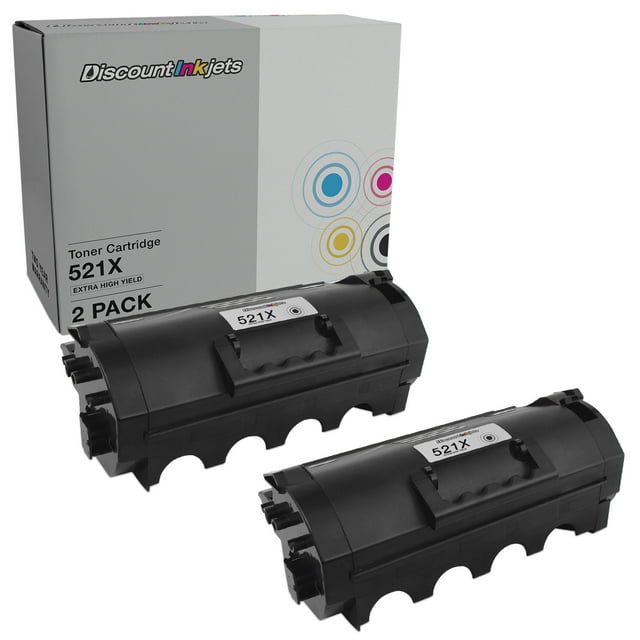 DI Ink Cartridges Replacements for Lexmark 521 52D1000 2pk Black EHY ...