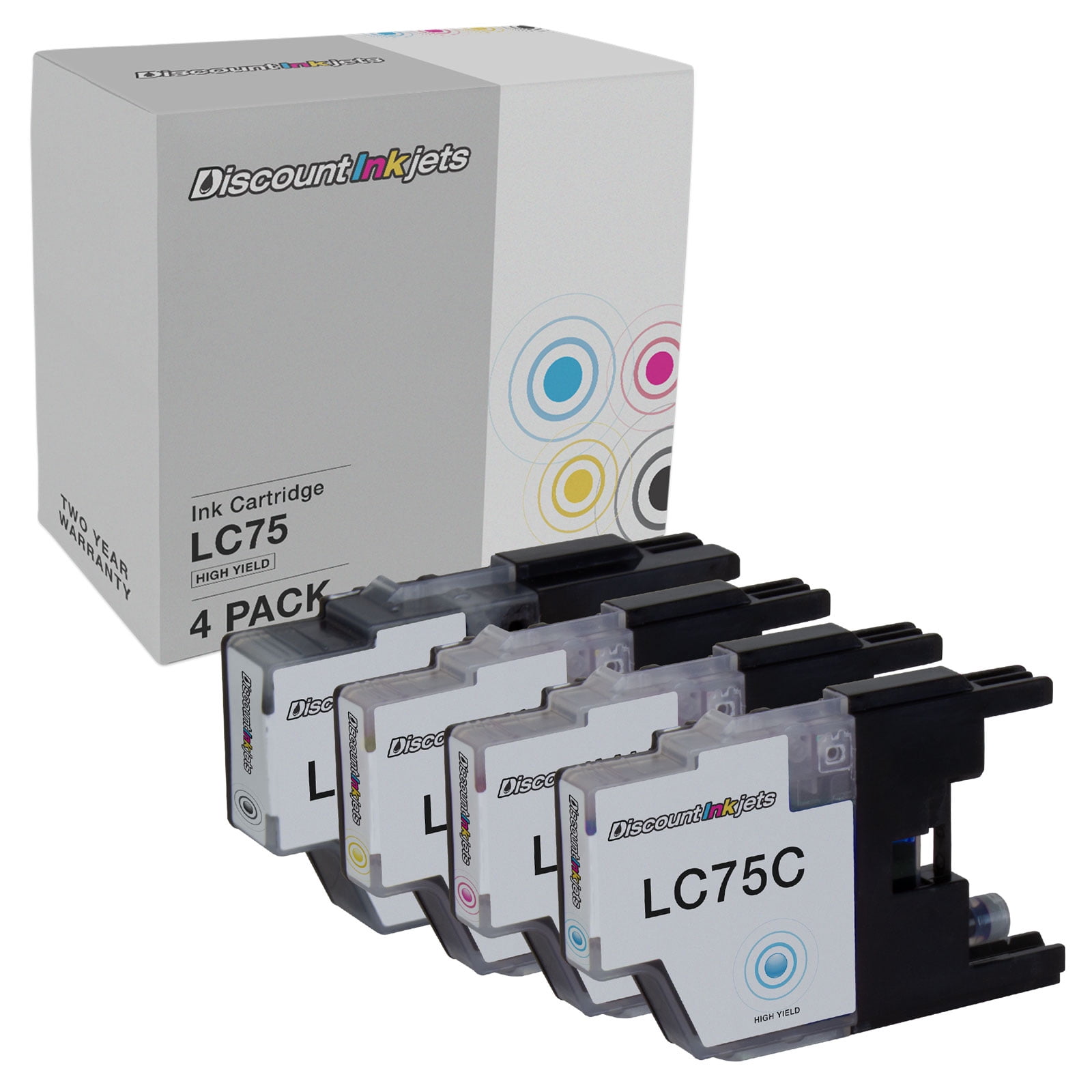 DI Ink Cartridges for Brother LC75 HY (Black, Cyan, Magenta, Yellow ...