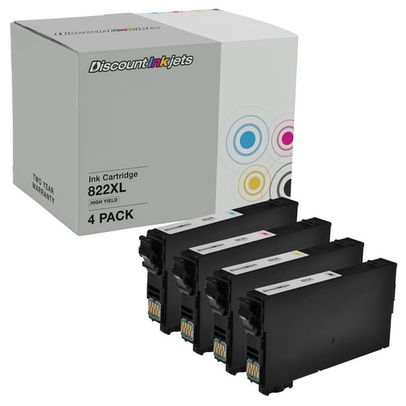 DI Ink Cartridges for Epson 822XL HY (Black, Cyan, Magenta, Yellow 4 ...