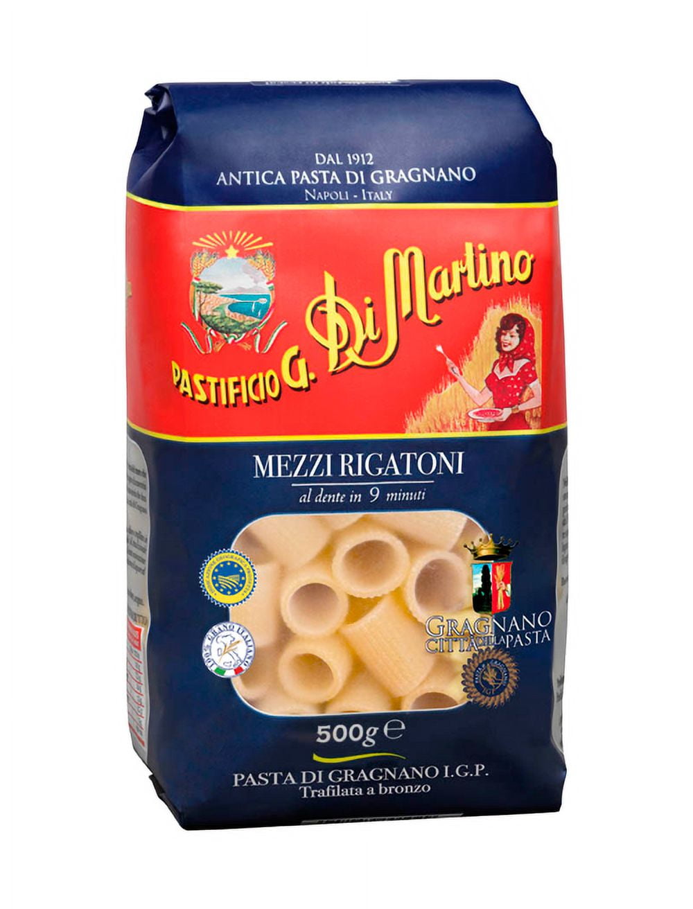 DI MARTINO: Imported Mezzi Rigatoni Pasta, 1 lb Pack Of 6, Grooved and ...