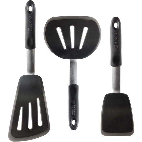 DI ORO Chef Series 3-Piece Silicone Turner Spatula Set - 600°F Heat ...