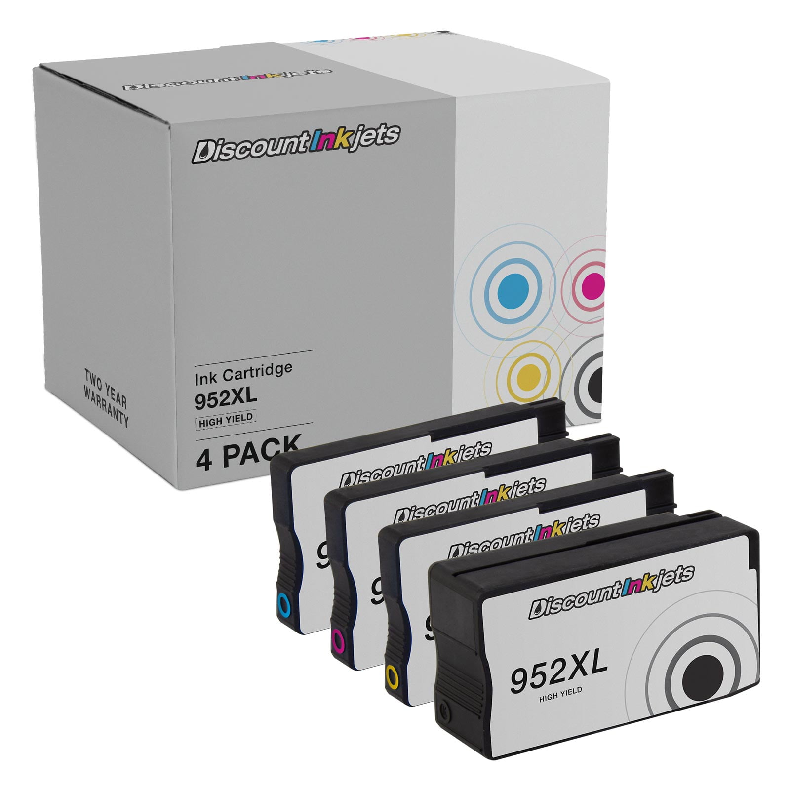 DI Replacements for HP 952xl Ink set 952 HY Black, Cyan, Magenta ...