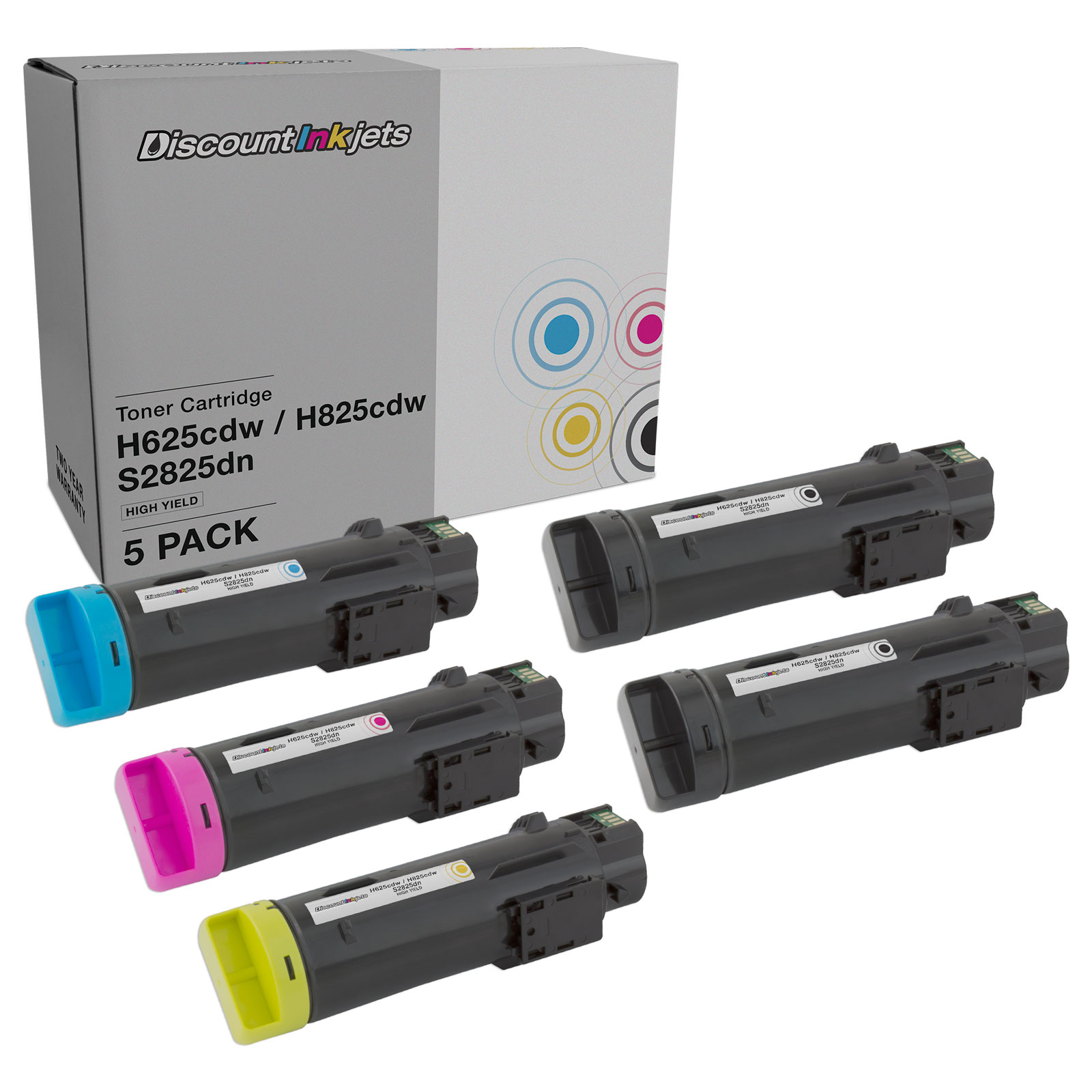 DI Toner Cartridge Replacements for Dell H625 H825 HY (2B, C, M, Y ...