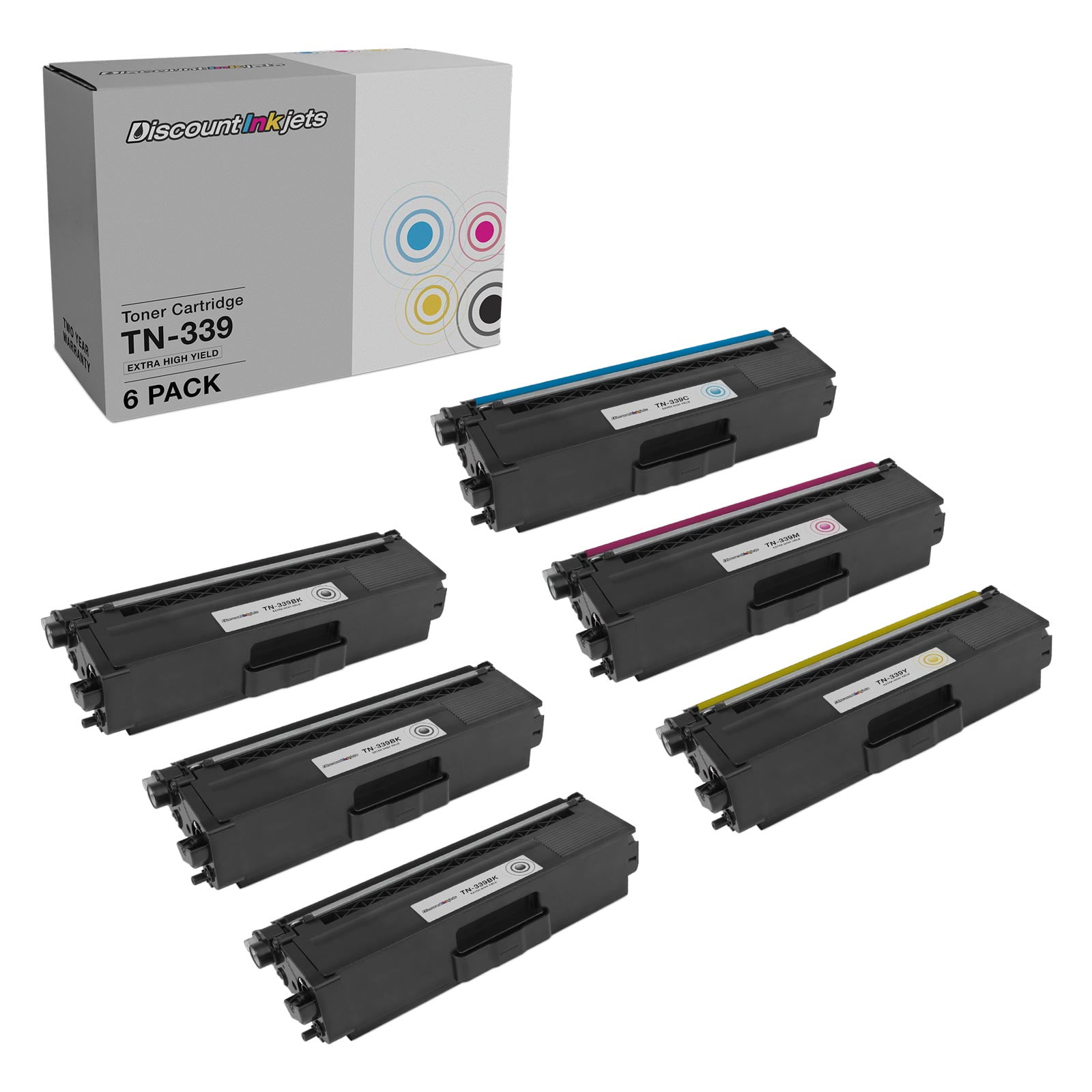 DI Toner Cartridges for Brother TN339 TN-339 XHY (3 B, C, M, Y, 6pk ...