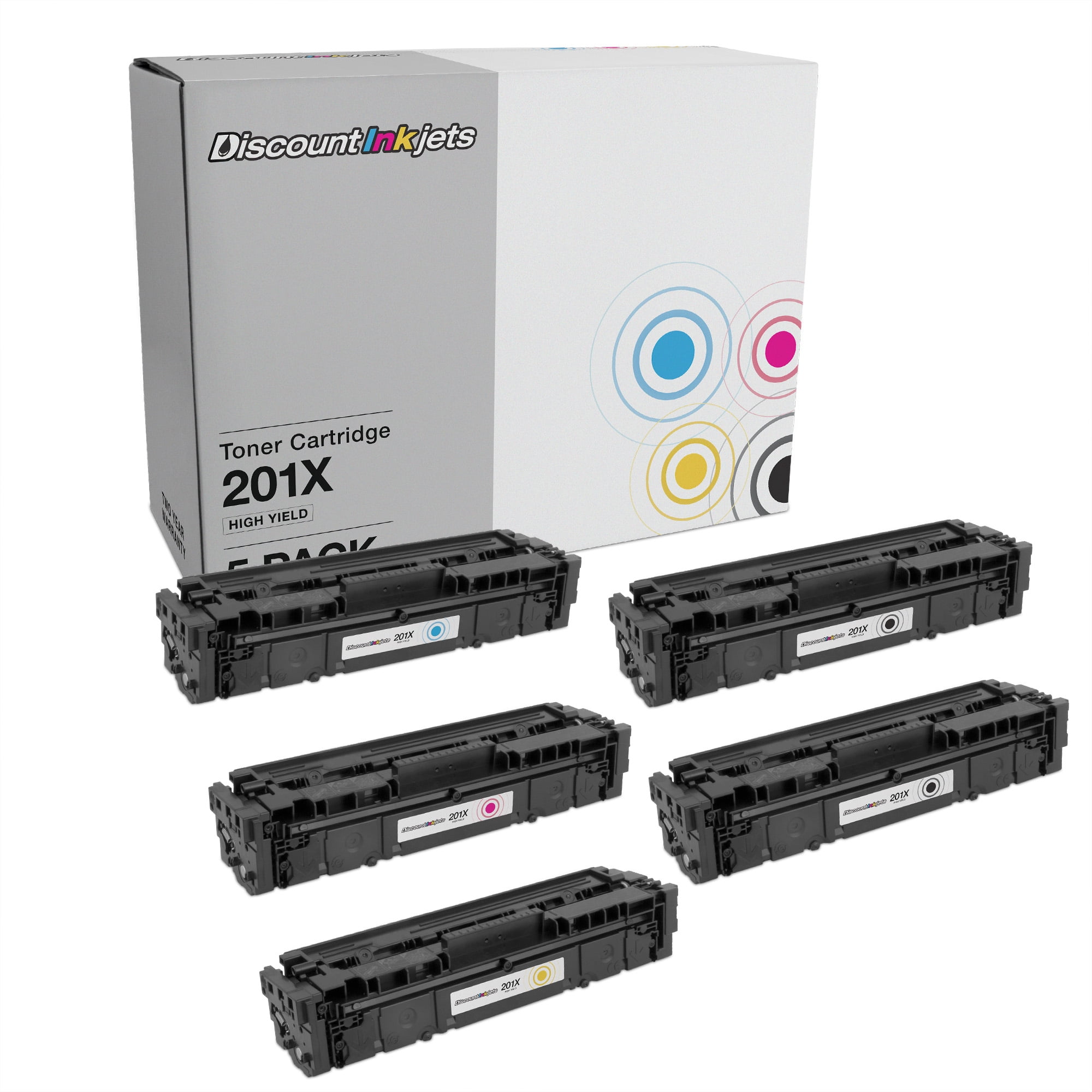 DI Toner Cartridges for HP 201X HY 2 Black, 1 Cyan, 1 Magenta, 1 Yellow ...