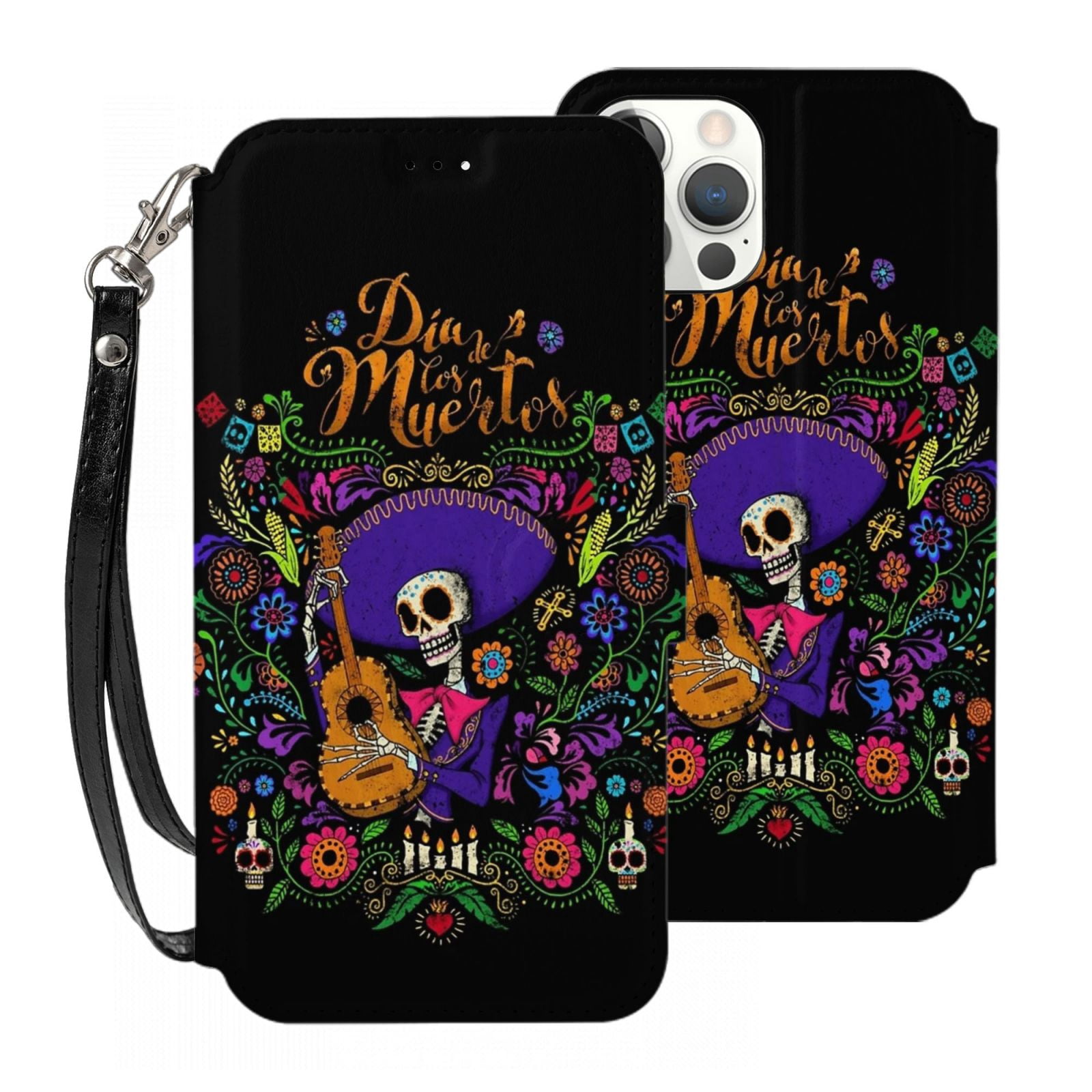 DIA DE LOS MUERTOS Mexico Leather Wallet Phone Case Wallet Case for ...