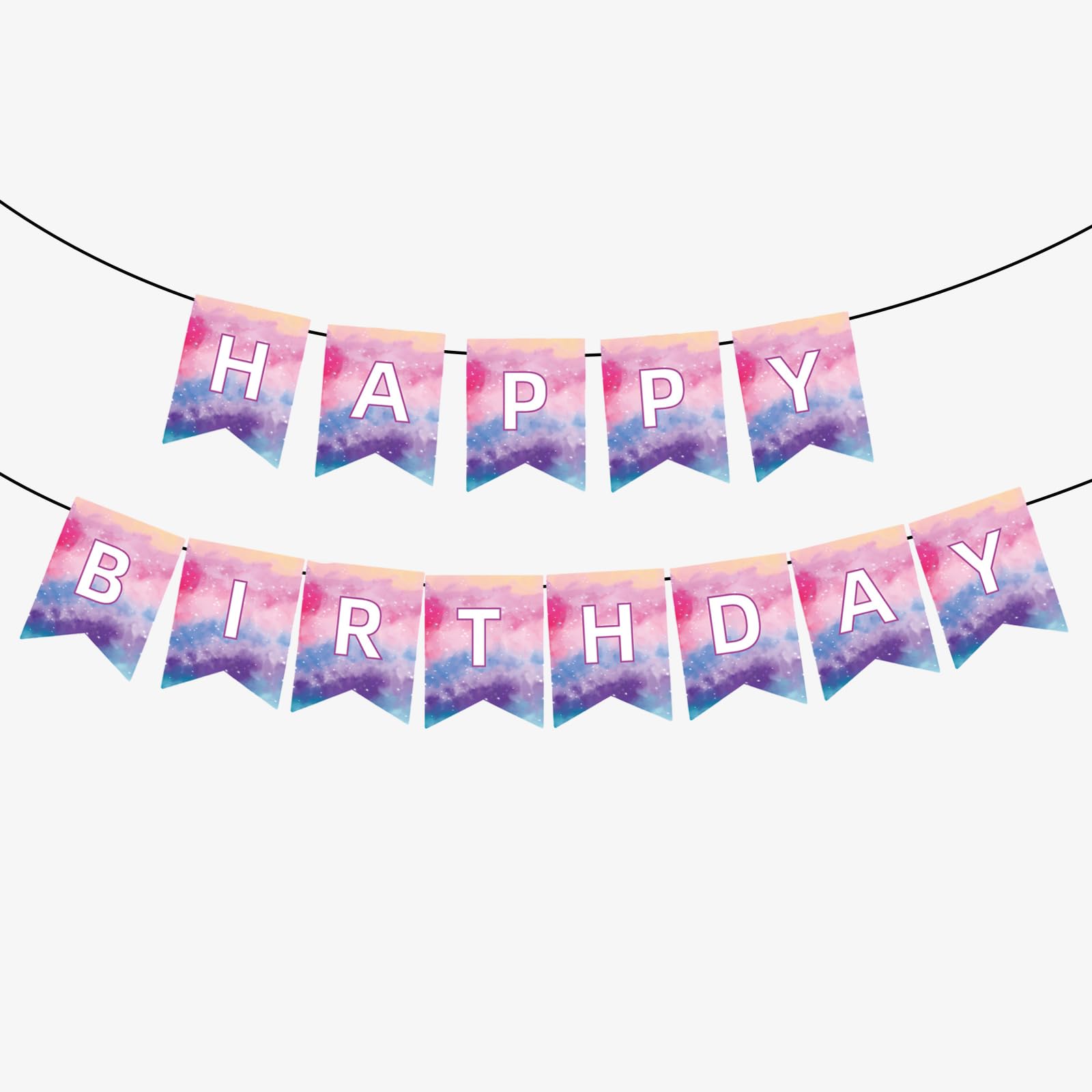 DIADARL Tie Dye Birthday Party Supplies Happy Birthday Pennant Banner ...