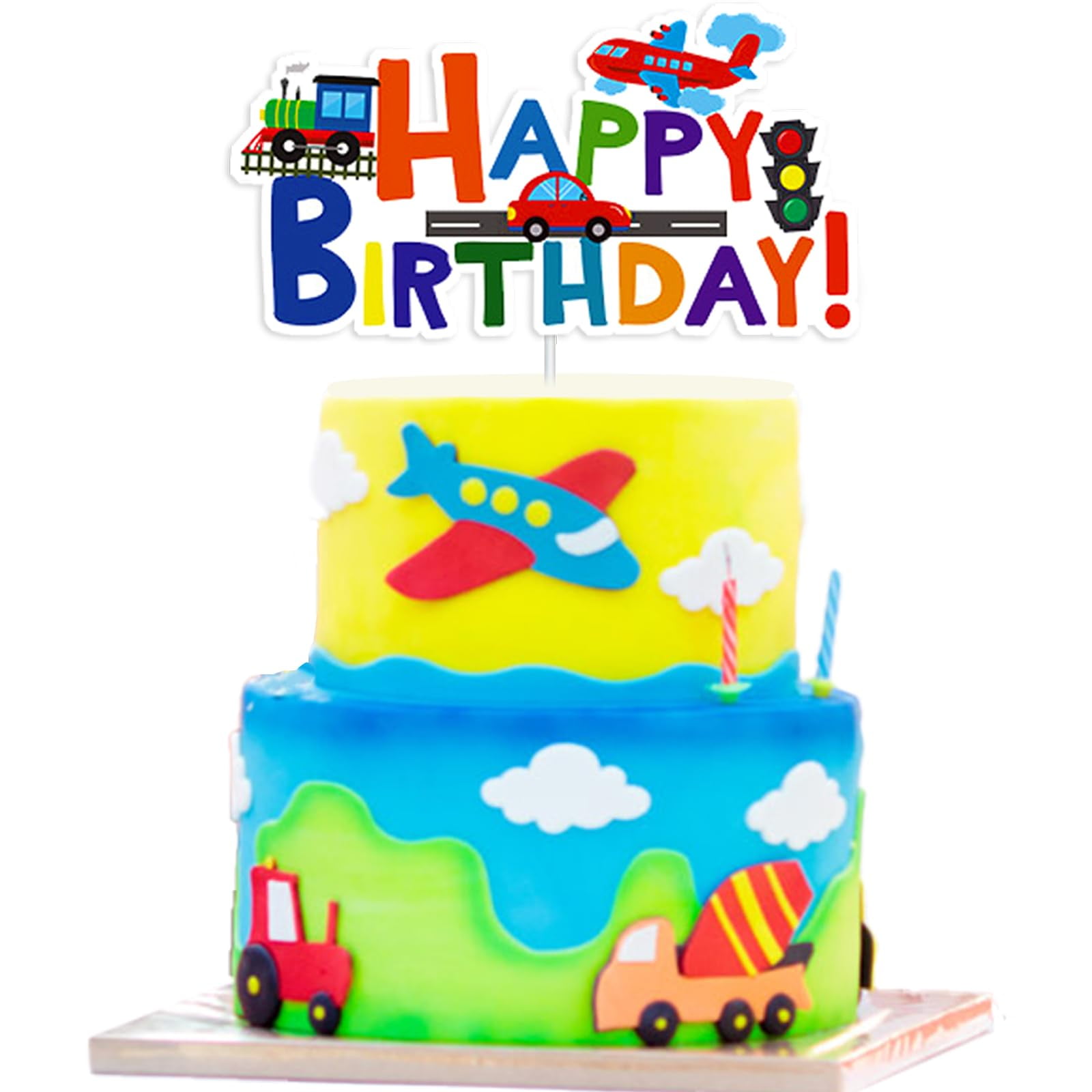 DIADARL Transportation Cake Decoration DHF10 Car Truck Train Airplane ...