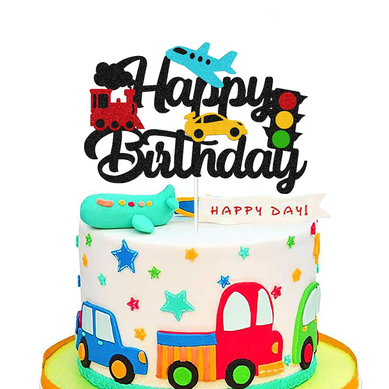 DIADARL Transportations Cake FEV6 Topper Transportation Traffic Light ...