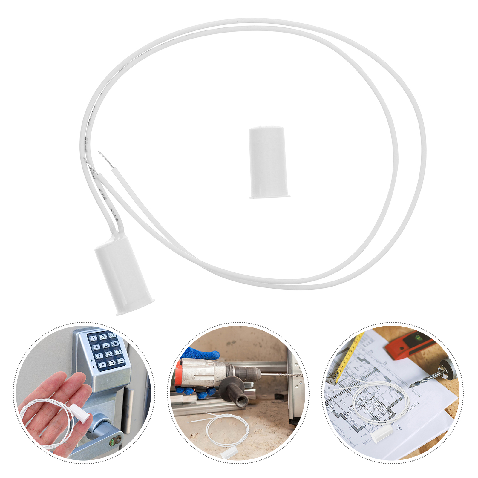 DIAEDGE 1 Set Door Open Sensor Garage Door Alarm Magnetic Door Sensor ...