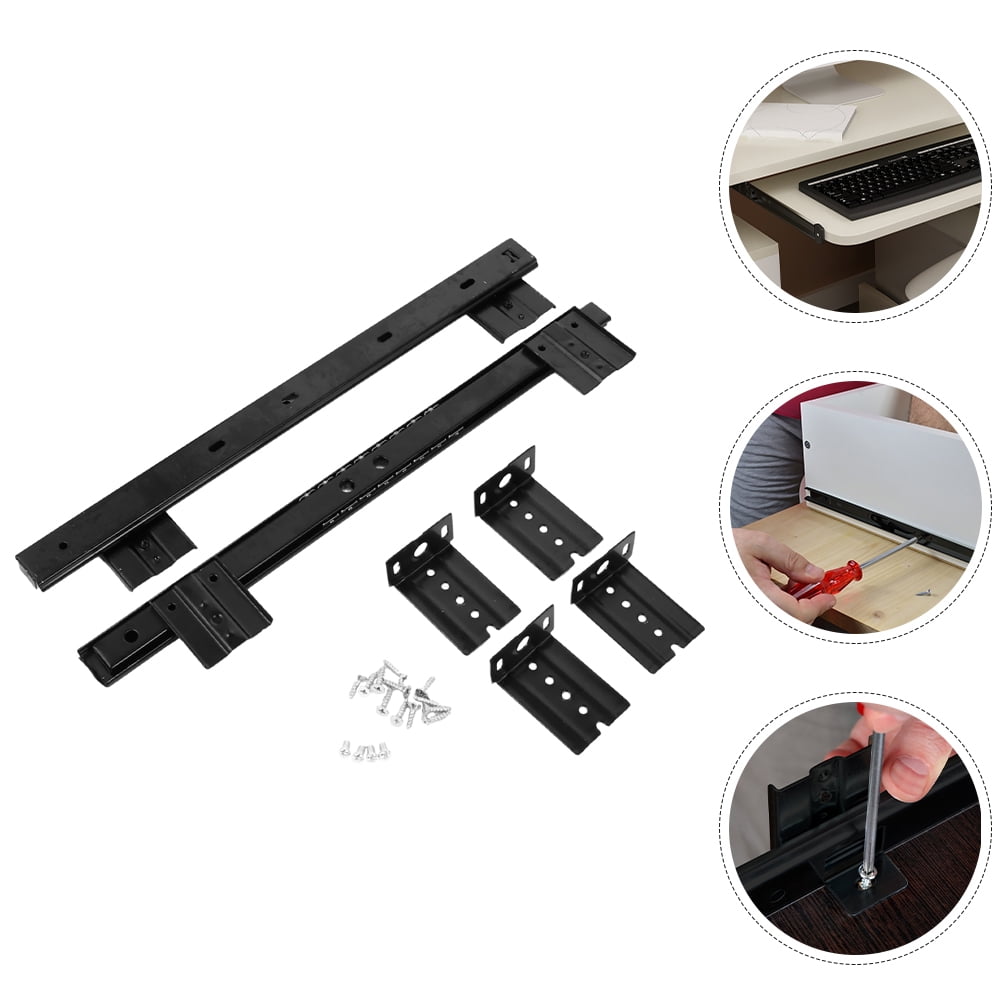 Diaedge 1 Set Keyboard Slide Keyboard Replacement Guide Rail Computer Table Drawer Slide