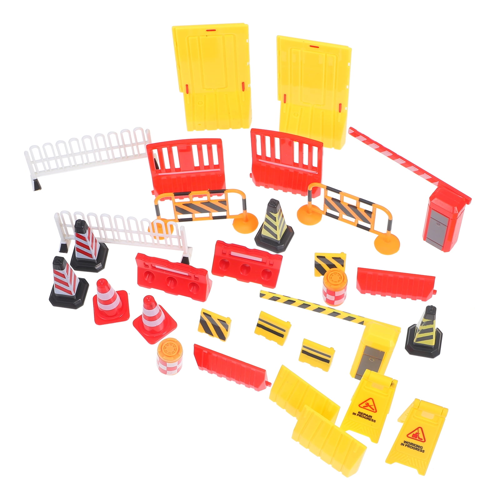 DIAEDGE 1 Set Mini City Traffic Scene Barricade Road Signs Models Road ...