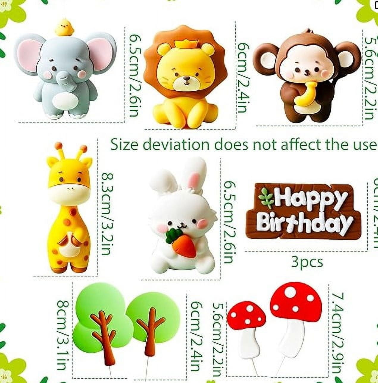 DIAEDGE 1 Set Woodland Animal Cake Toppers Forest Animal Figures Baby ...